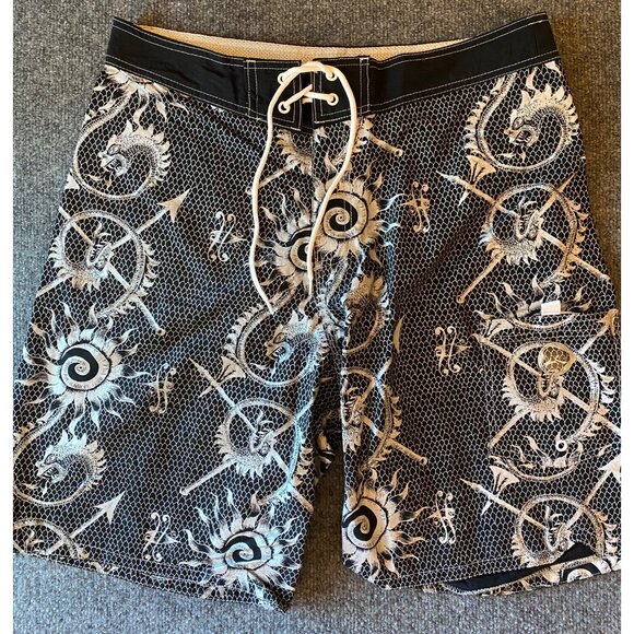 Rusty USA | Shorts | Vtg 9s Rusty 0 Dragon Fixed Board Shorts Men 34 ...